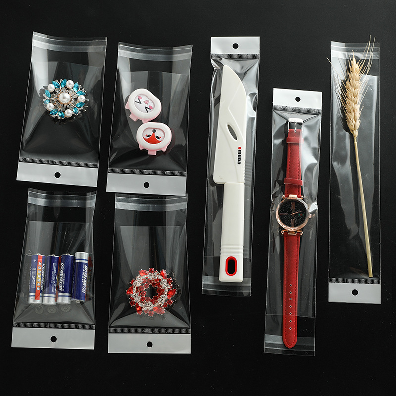 Opp transparent plastic bag jewelry bag with white clip head hanging ...