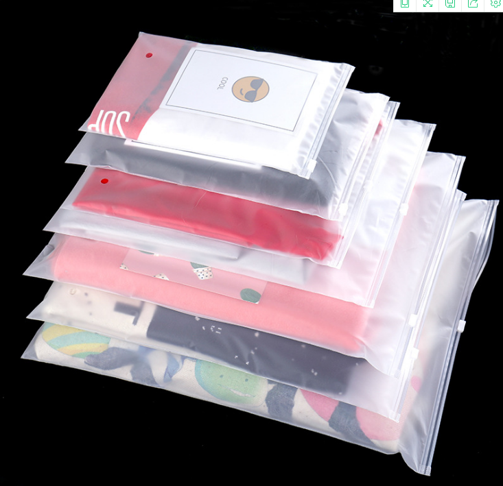 Custom frosted zip lock reseal poly bag slider plastic bag clothes ...