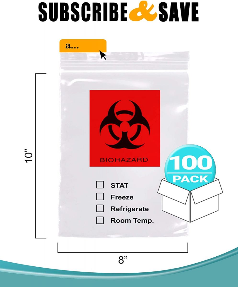 Biohazard 3 Wall Specimen Bags Zipper Biohazard Lab Bags M - QINGDAO ...