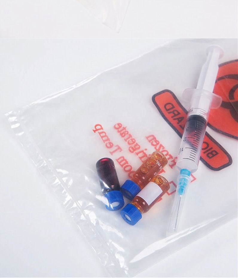 LDPE transparent Biohazard specimen bag for hospital ziplock bag ...