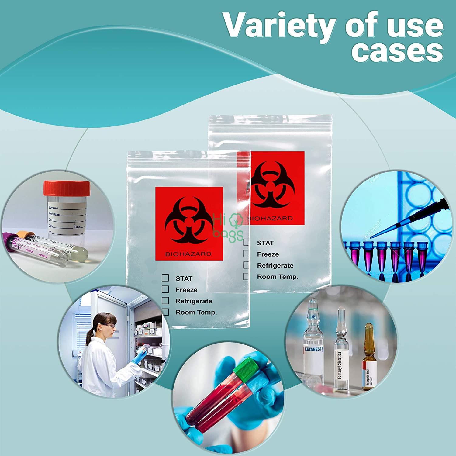 Biohazard 3 Wall Specimen Bags Zipper Biohazard Lab Bags M - QINGDAO ...