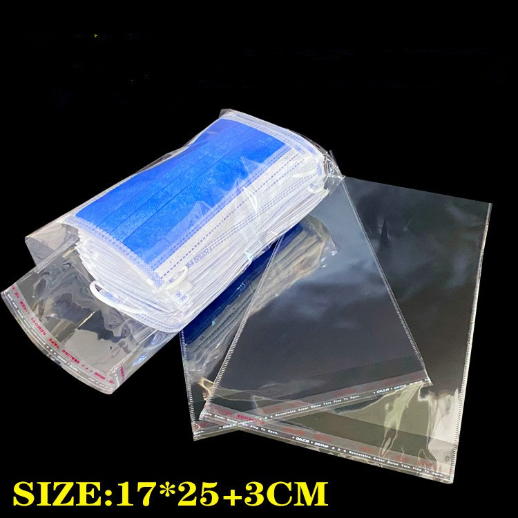 OPP self-adhesive bag transparent jewelry mask independent packaging ...